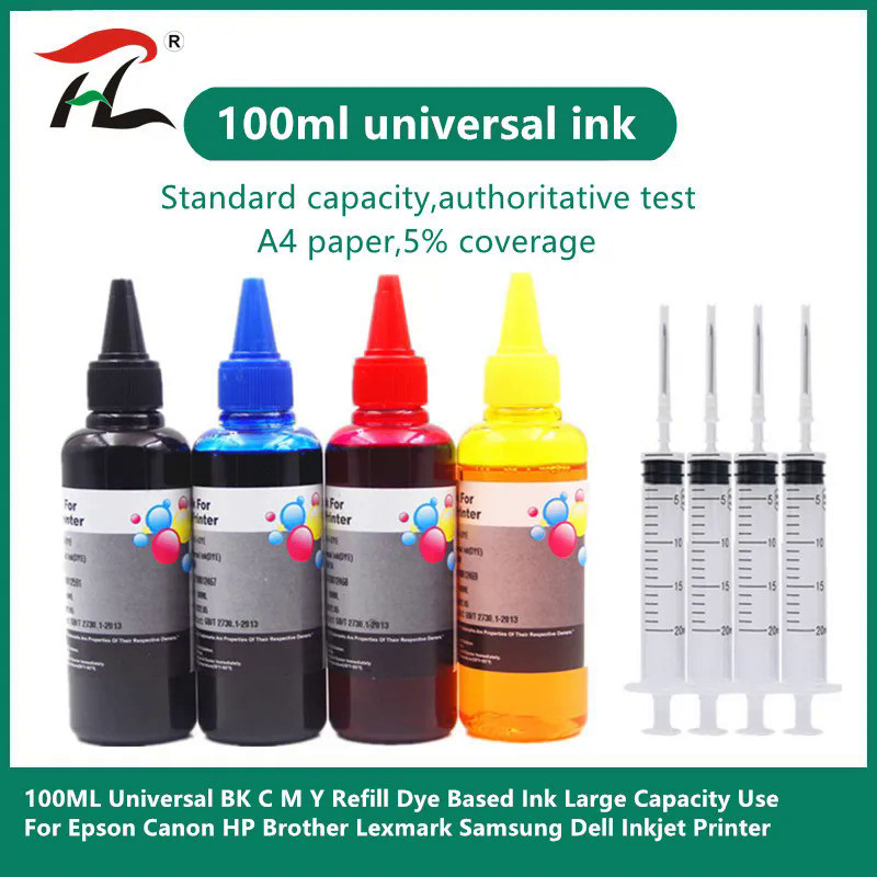 Dye ink Printer 100ml Bottle Ink Refill Kits For HP 364 655 178 950 951 ...