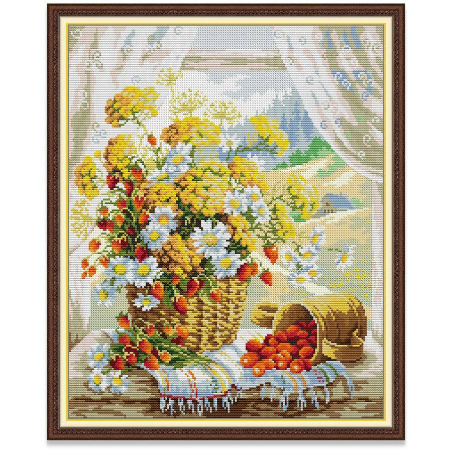 ปักครอสติส ครอสติสแบบปัก ดอกไม้ 14/11CT ผ้าพิมพ์ลาย | Shopee Thailand