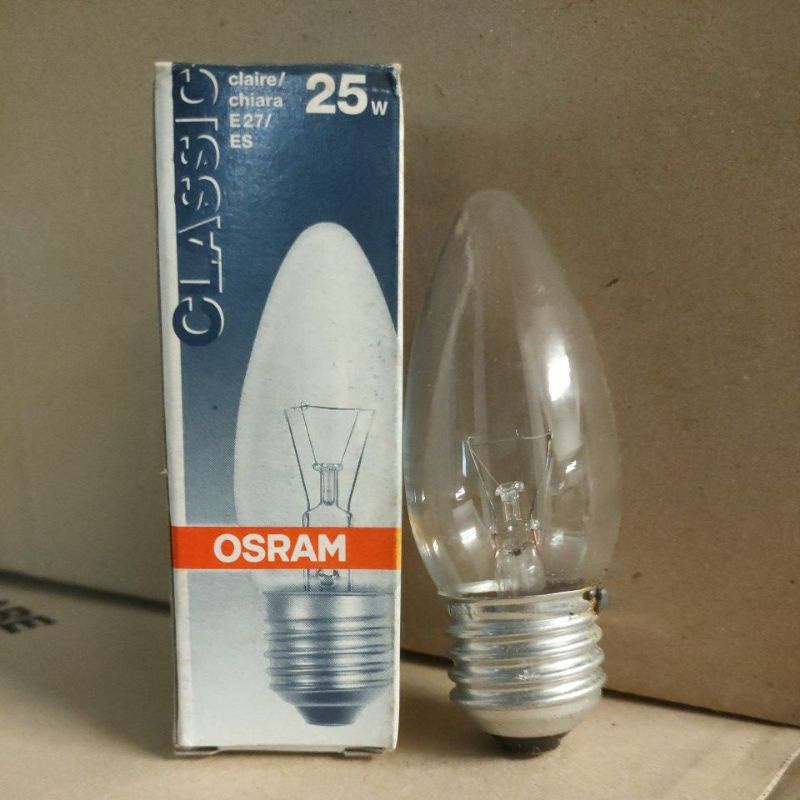 หลอดไส้ ทรง จำปา Candle มีแก้วใส/ฝ้า 25w, 40w, 60w ขั้วเกลียว E14/E27 ขั้วเขี้ยว B15 หรี่แสงได้ ...