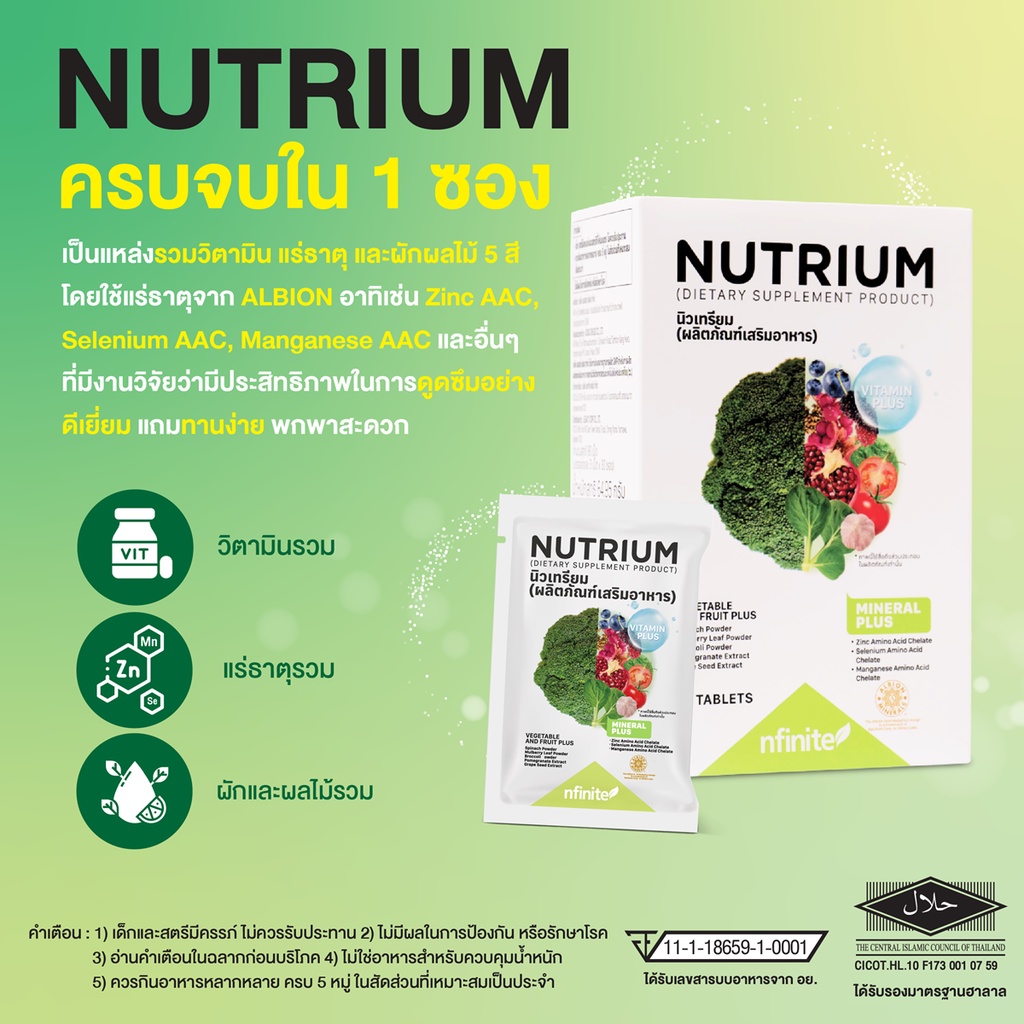 มัลติวิตมินรวม NUTRIUM (DIETARY SUPPLEMENT PRODUCT) | Shopee Thailand