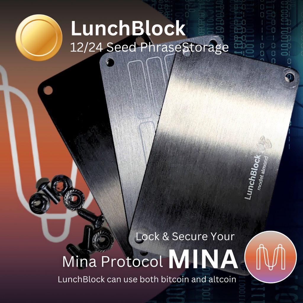 LunchBlock Mina Protocol MINA Seed Phrase Storage 12/24 words - แผ่นจดซีดสำหรับเหรียญมีนา ...
