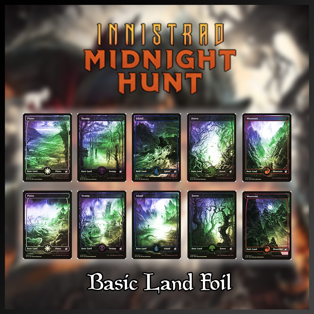 [MTG] [LAND] [MID] Basic Land Innistrad : Midnight Hunt (268-277) [FOIL] [ENG] (การ์ดเมจิค ...