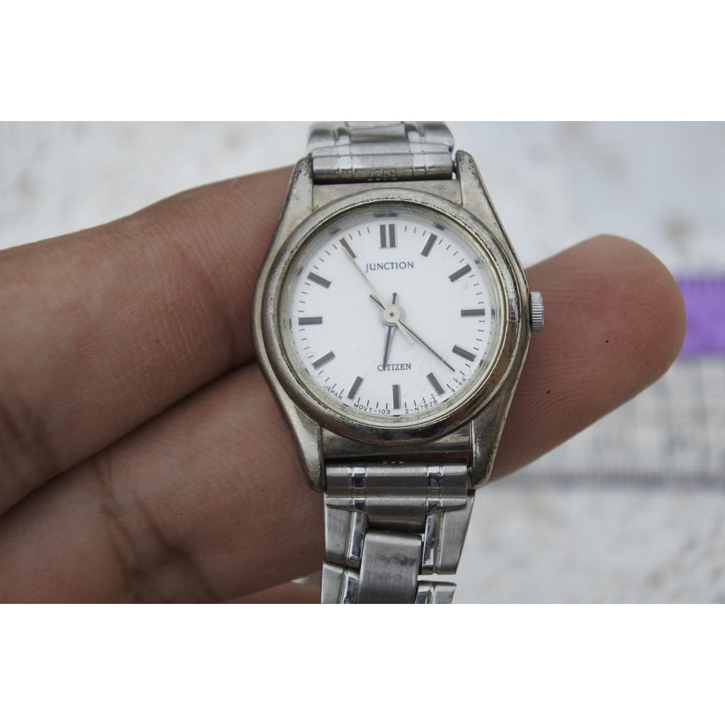 นาฬิกา Vintage มือสองญี่ปุ่น Citizen Junction หน้าขาว ผู้หญิง ทรงกลม ...