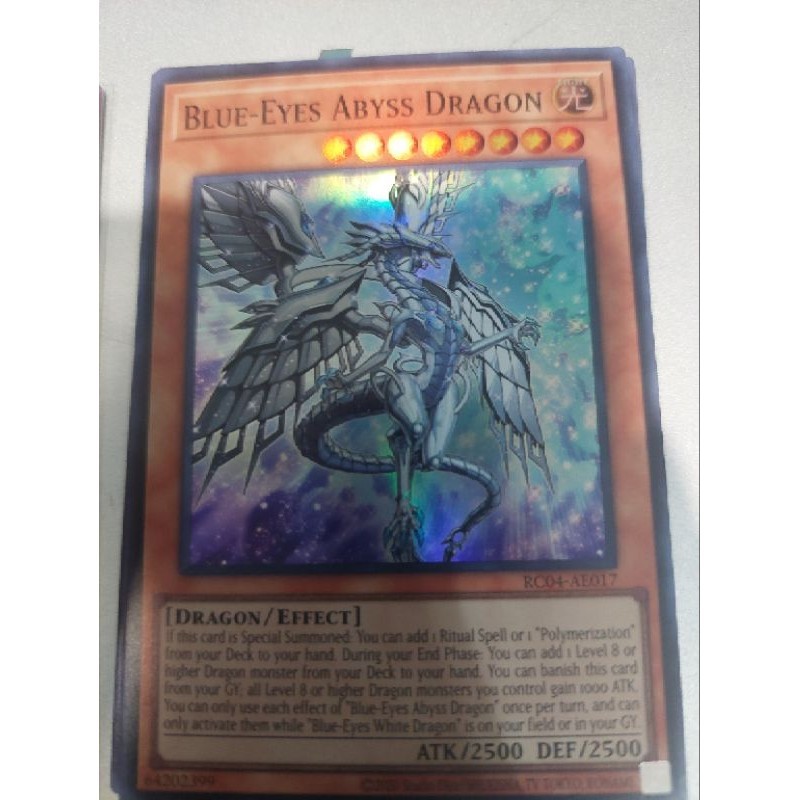 Yu-Gi-Oh Asia English: Blue-Eyes Abyss Dragon RC04-AE017 การ์ดยูกิภาษาอังกฤษของแท้ | Shopee Thailand