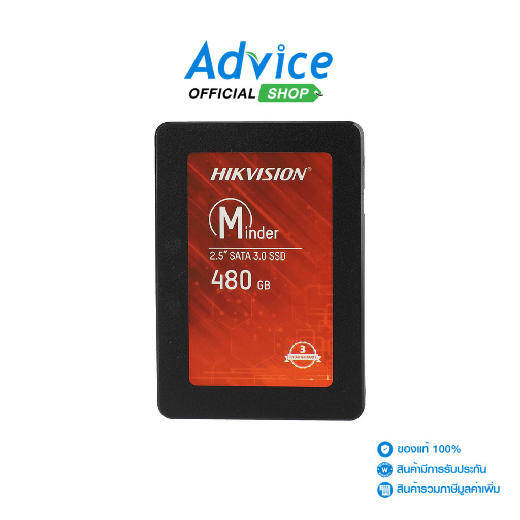 HIKVISION 480 GB SSD SATA MINDER (HS-SSD-MINDER(S)/480G) - A0134592 | Shopee Thailand