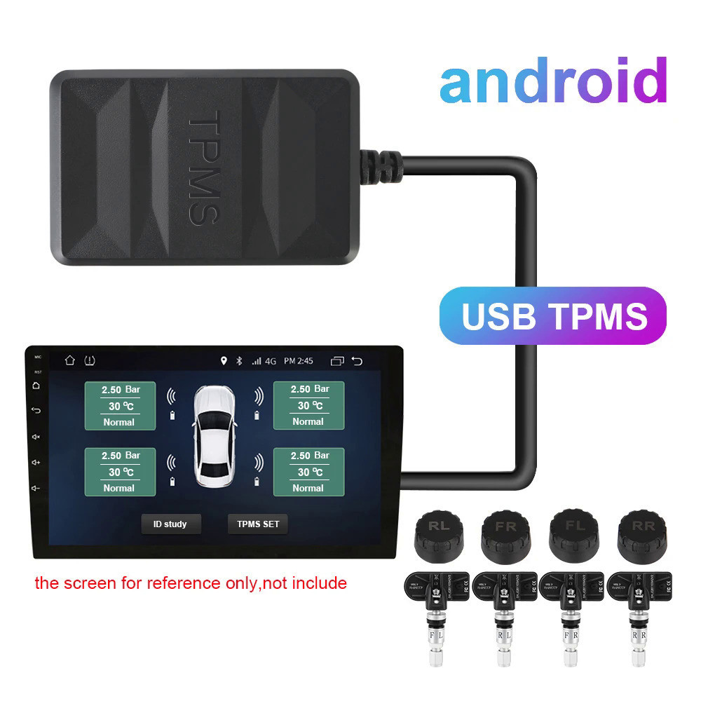 Android TPMS Spare Tyre Internal External Sensor USB TPMS for Car Radio ...