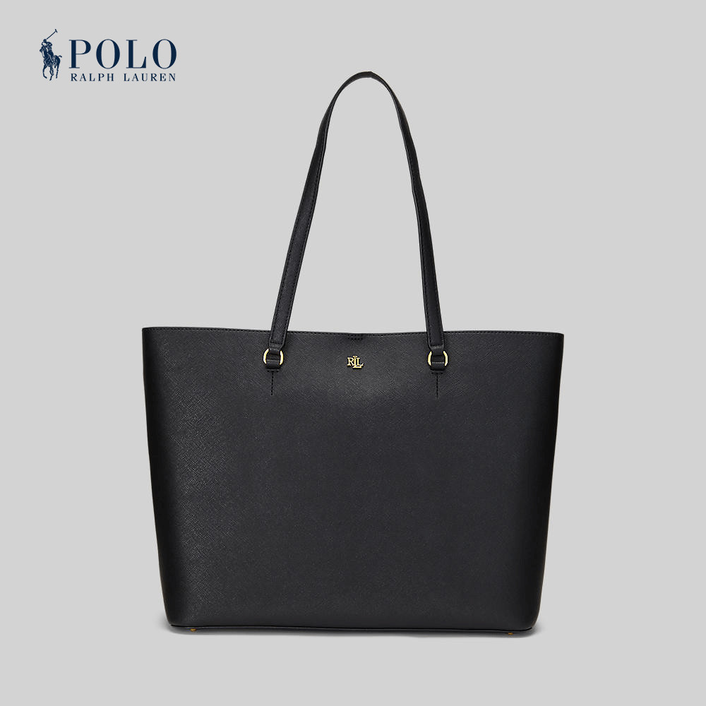 Polo Ralph Lauren กระเป๋าผู้หญิง Crosshatch Leather Large Karly Tote ...