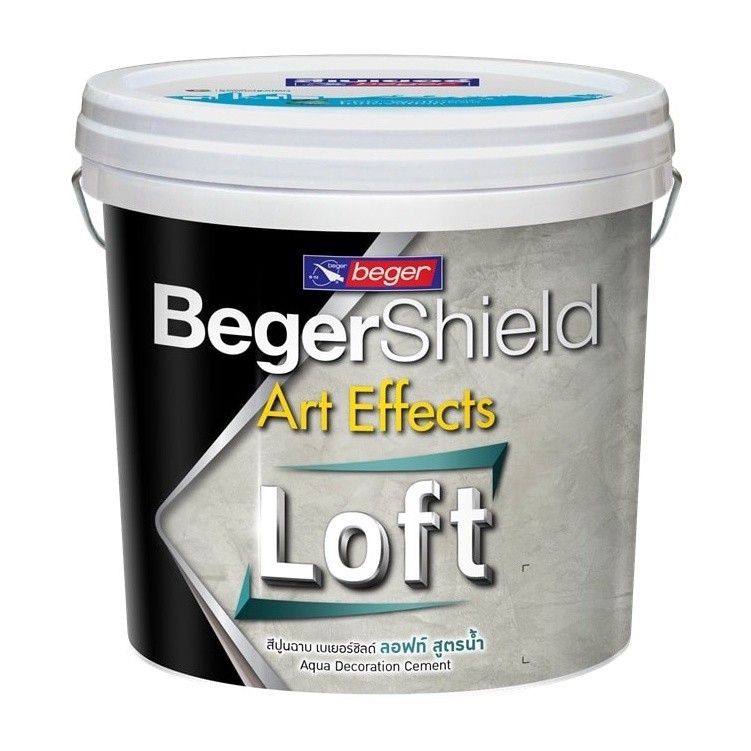 Beger สีปูนฉาบลอฟท์ สูตรน้ำ BegerShield Art Effects #AAF0102 Light Grey ...