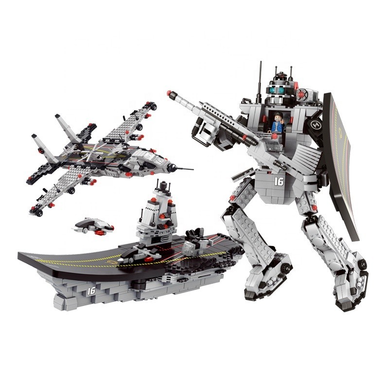 Lele Brother Military Bricks Toy Aircraft Transform Robot Carrier ...