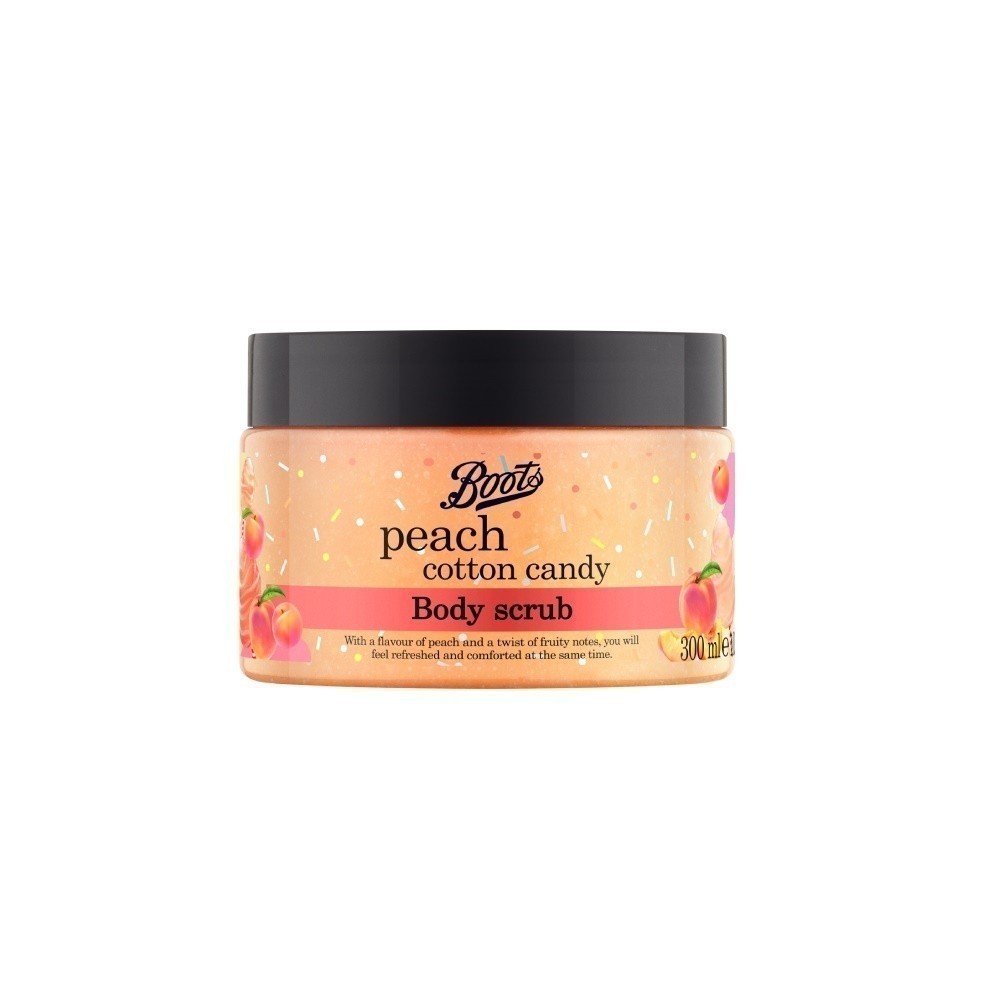 Boots Peach Cotton Candy Body Scrub 300Ml Flavour Collection บู๊ทส์ พีช ...