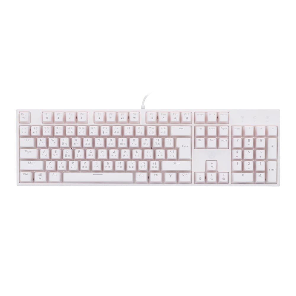 KEYBOARD (คีย์บอร์ด) FANTECH ATOM RGB RIY MK887S (WHITE) (RED SWITCH - RGB LED - EN/TH ...