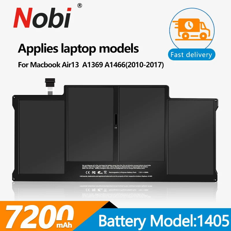Nobi แบตเตอรี่แล็ปท็อปสำหรับ Apple Macbook Air 13นิ้วโน้ตบุ๊ค A1405 ...