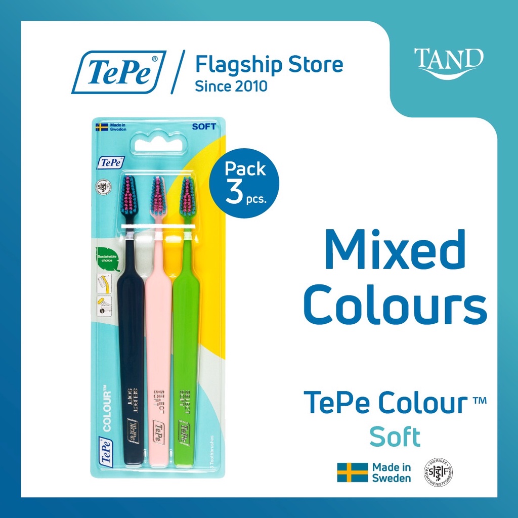 (แพ็ค 3 ชิ้น) TePe Colour™ Regular Soft เทเป คัลเลอร์ | Shopee Thailand
