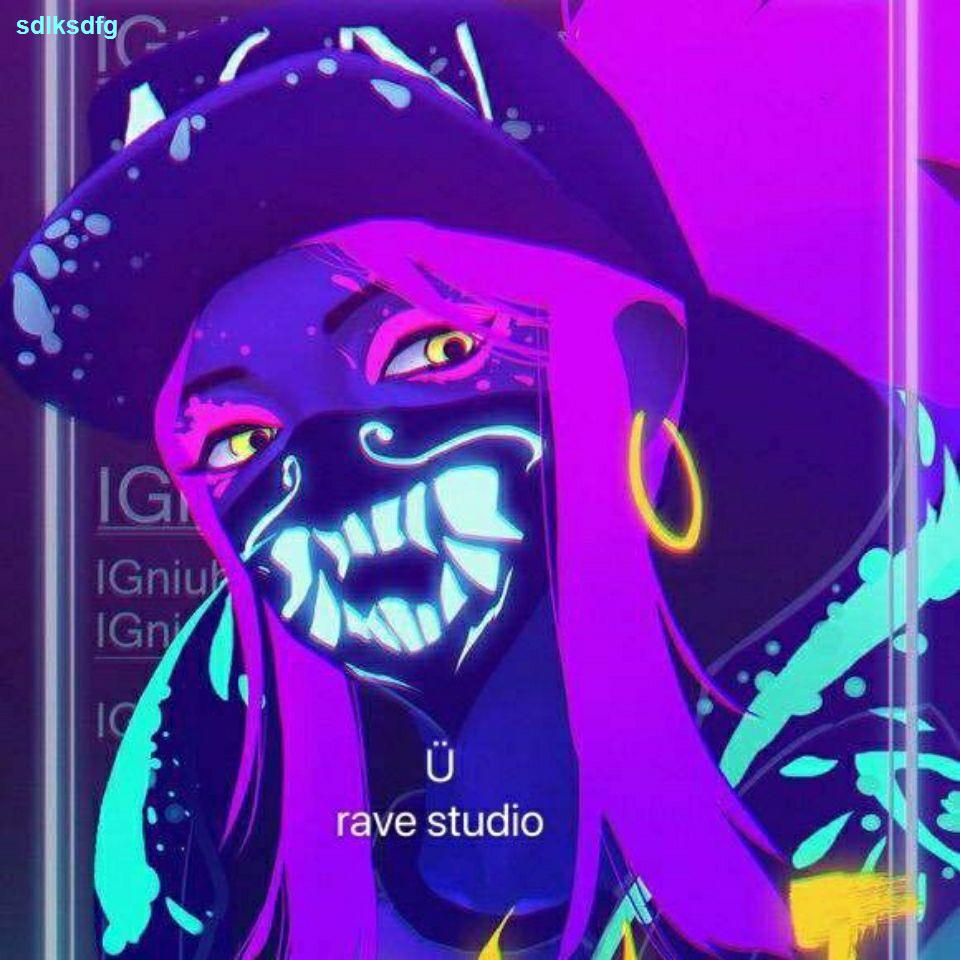 หน้ากาก Cyberpunk Akali เรืองแสง LED อุปกรณ์ประกอบฉาก บรรยากาศบาร์ ...