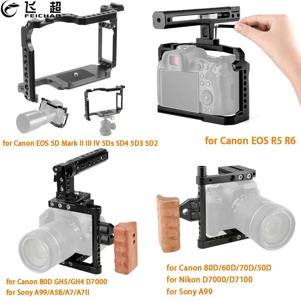 โลหะ Cooling กรอบป้องกัน SLR กล้อง Cage Rig Extension ชีส Mount สำหรับ ...