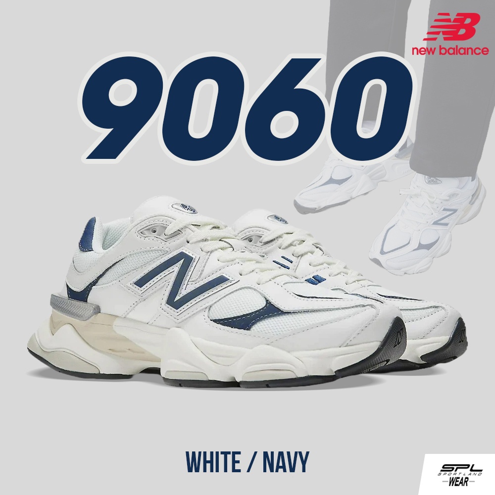 👟New Balance 9060 NB UX 9060 White/Navy U9060VNB (6300) | Shopee Thailand