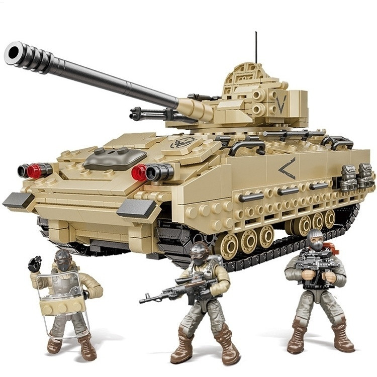 โมเดลรถถัง รถถังฮุนได M2 Bradley Air-Proof Tiger Armored ของเล่นสําหรับ ...