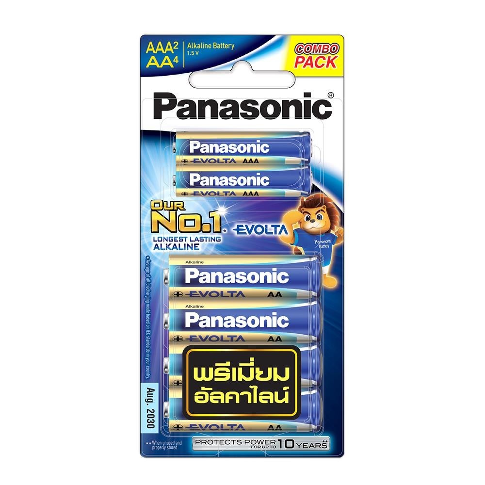 PANASONIC ถ่านอัลคาไลน์ AA EVOLTA แพ็ก 4 ก้อน + AAA 2 ก้อน | Shopee Thailand
