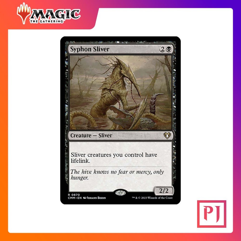 [MTG] Syphon Sliver [CMM] [BLACK] [RARE] [NORMAL] [ENG] (การ์ดเมจิค ...