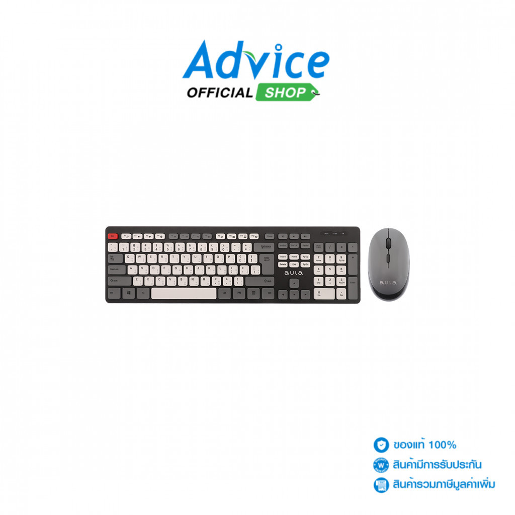 AULA 2IN1 WIRELESS KEYBOARD (คีย์บอร์ด) AC308 BLACK - A0160494 | Shopee ...