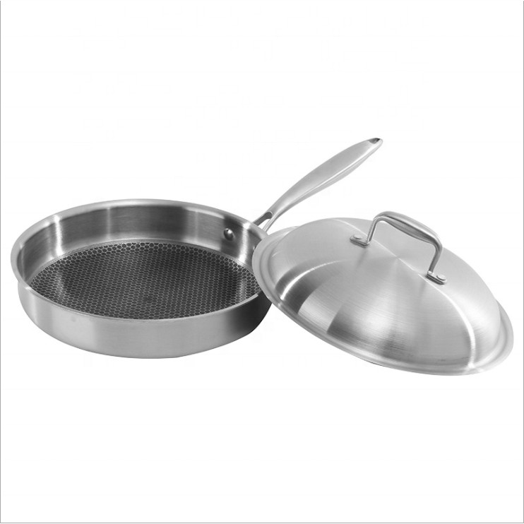 18/20/24/28cm Non stick Coating Frying Pan Stainless Steel Food Pan ...