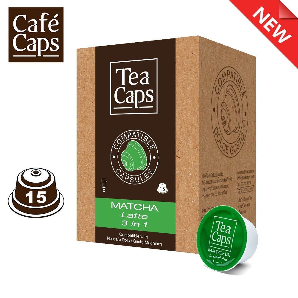 Dolce Gusto Compatible Matcha Latte Capsule - Cafecaps (1 Box X 15 Caps ...
