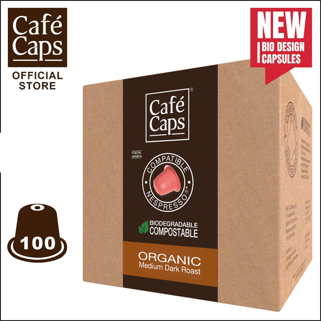 Nespresso Compatible Organic Coffee Capsule - Cafecaps (1 Bag X 100 ...