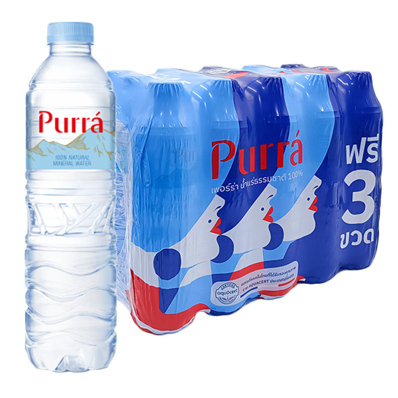 เพอร์ร่า น้ําแร่ธรรมชาติ 500 มล. x 12 /PURRA Mineral Water 500 ml x 12 ...