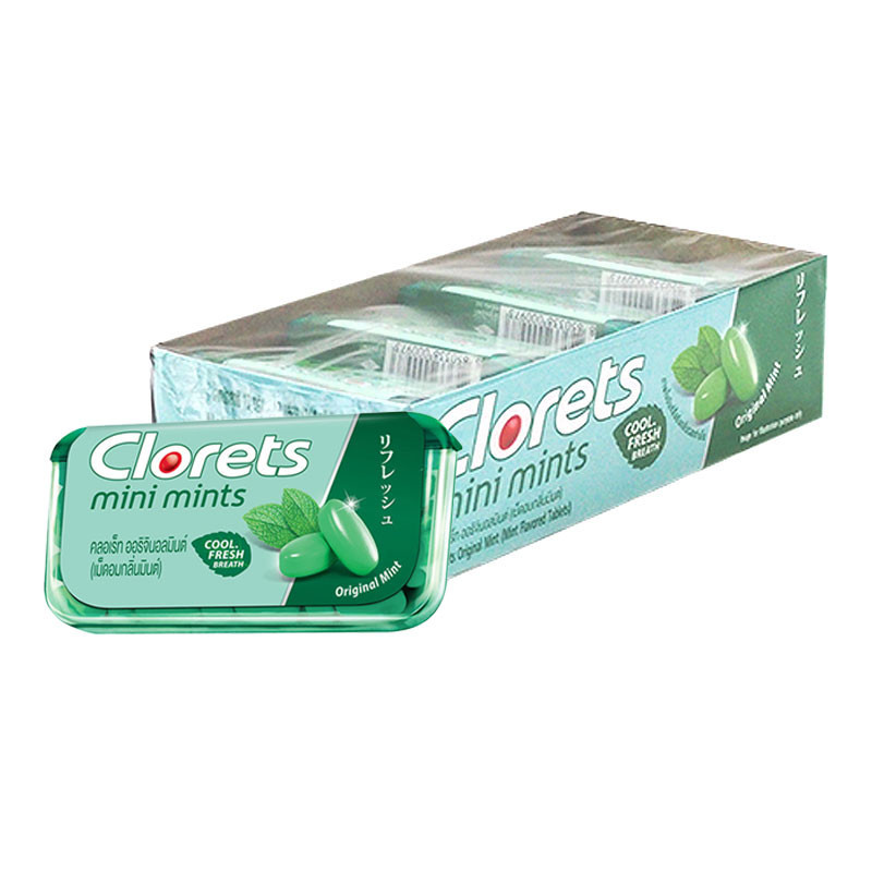 คลอเร็ท แอ็คติซอล พลัส เม็ดอม รสออริจินอลมินต์ 12 กล่อง / CLORETS Candy ...