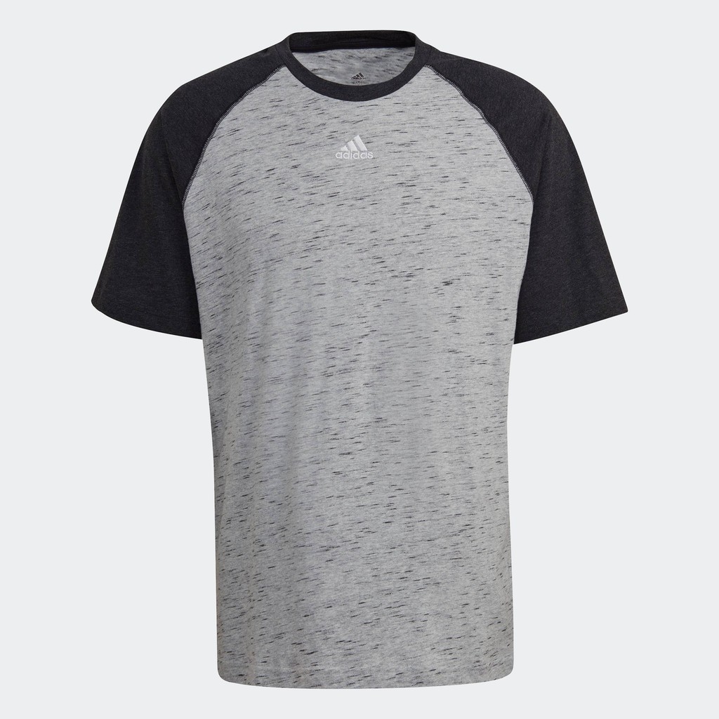 adidas ไลฟ์สไตล์ เสื้อยืด Essentials Mélange Raglan ผู้ชาย สีเทา HE1796 ...