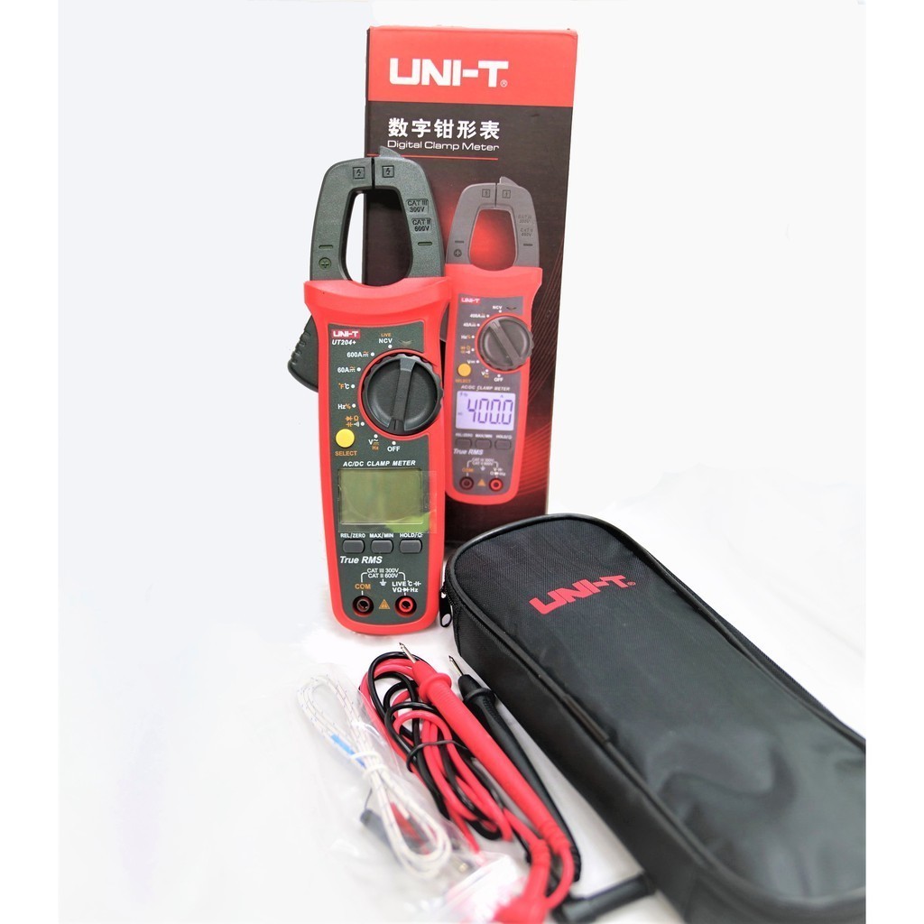 UNI-T 204+ แคล้มป์ มิเตอร์ วัดไฟ ดิจิตอล AC DC 600A 600V กิ๊ปแอมป์ คีป ...