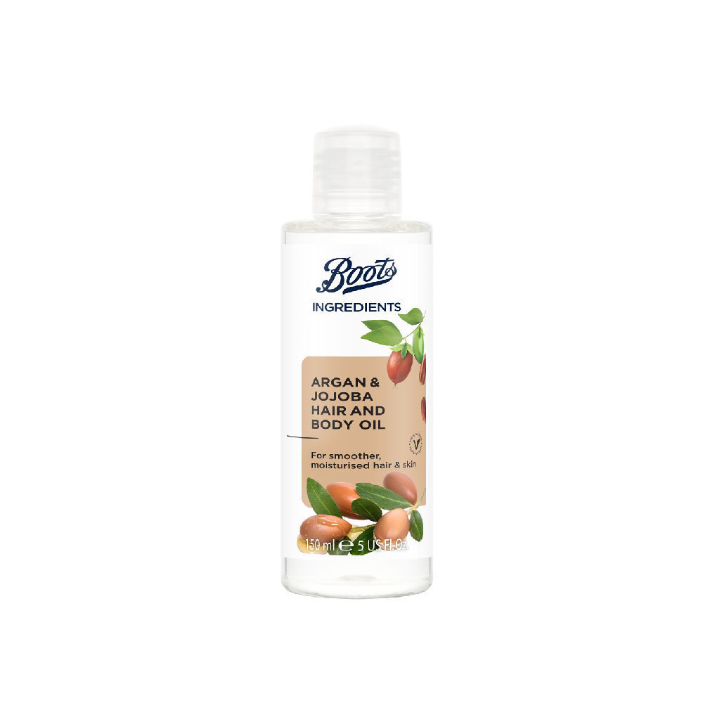 Boots Ingredients Argan & Jojoba Hair And Body Oil 150Ml บู๊ทส์ อินกรีเ ...