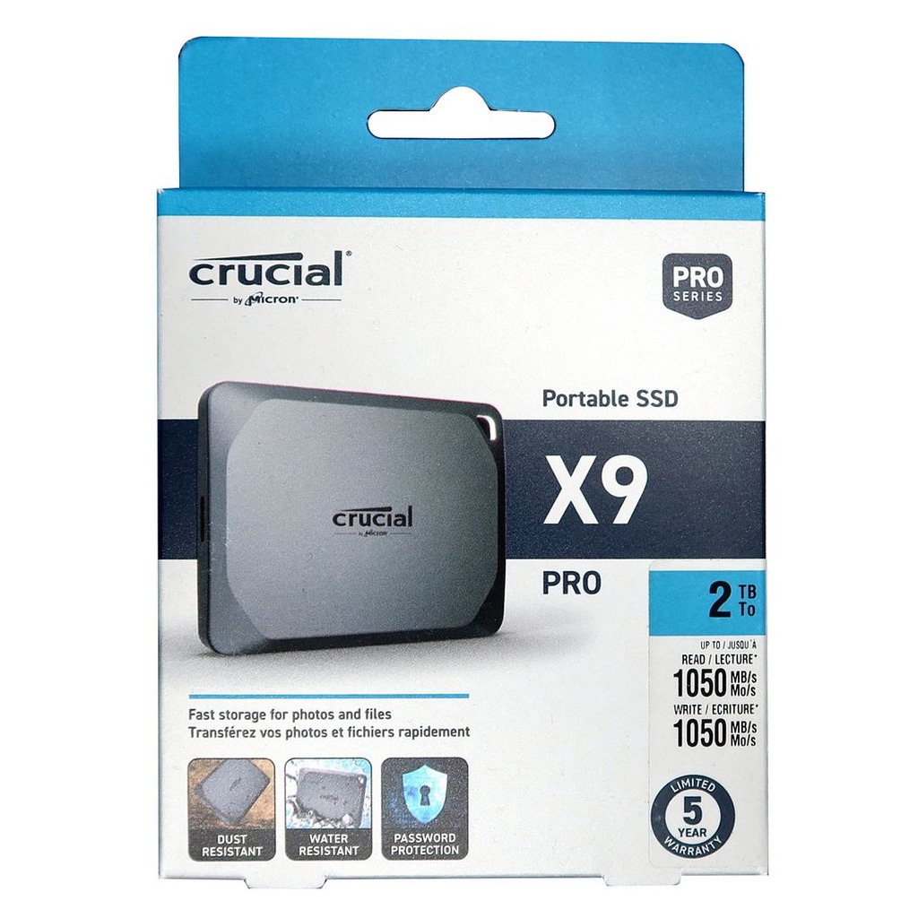 Crucial X9 Pro 2TB USB 3.2 Gen2 Type-C Portable SSD (1050MB/s ...