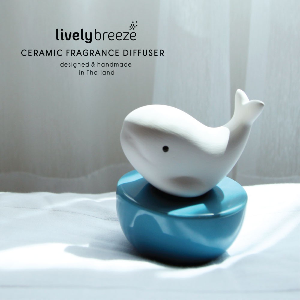 LIVELY BREEZE เครื่องหอมเซรามิกรูปวาฬ (Willy Whale Ceramic Diffuser) HAND MADE in THAILAND ...
