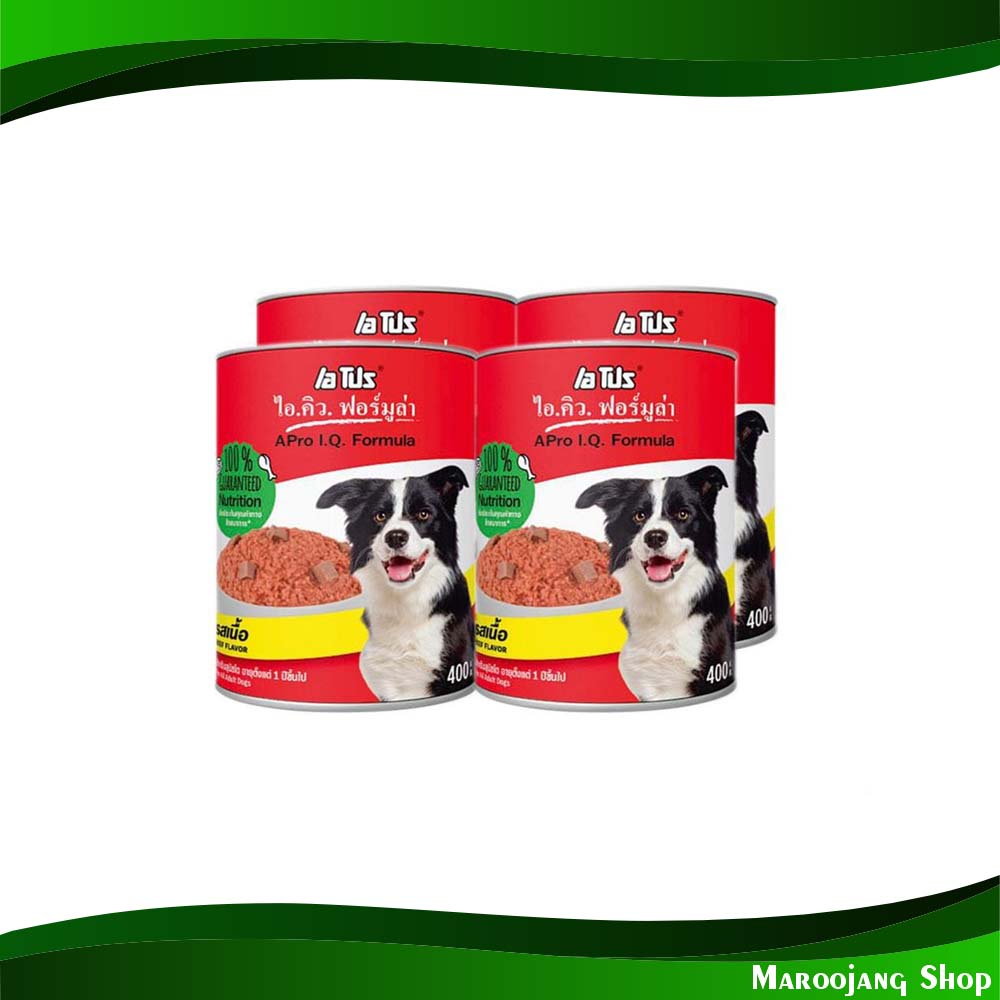 อาหารสุนัขโต รสเนื้อ เอโปรไอคิว 400 กรัม (4กระป๋อง) Adult Dog Food Beef ...