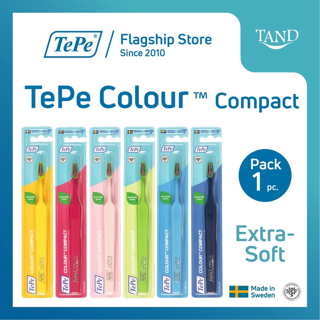 (แพ็ค 1 ชิ้น) TePe Colour™ Compact X-Soft เทเป คัลเลอร์ คอมแพค | Shopee ...