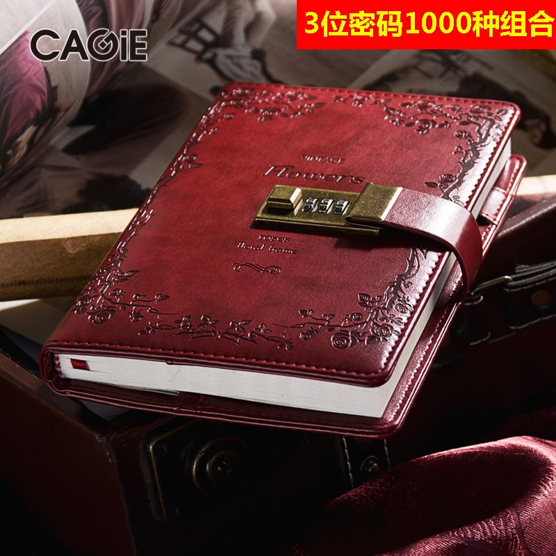 ™สมุดบันทึกรหัสผ่าน CAGIE/Kajie พร้อมไดอารี่ล็อค สมุดจดบันทึกมือกุหลาบ ...
