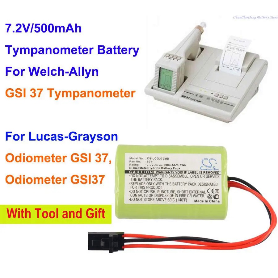 EAVQ OrangeYu 500mAh Tympanometer Battery 71130 for Welch-Allyn GSI 37 ...