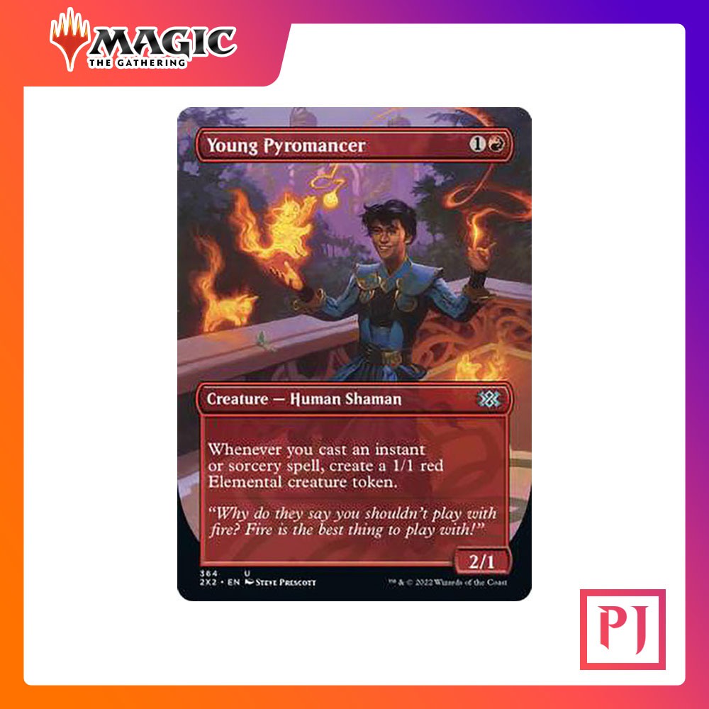 [MTG] Young Pyromancer (Borderless) [2X2] [RED] [UNCOM] [NORMAL] [ENG] (การ์ดเมจิค / Magic the ...