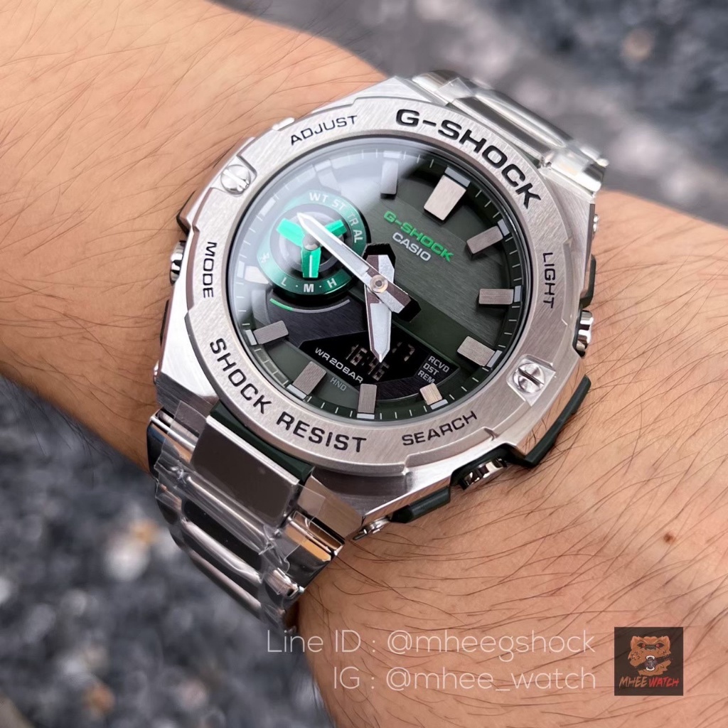 G-SHOCK G-Steel Bluetooth Solar Powered Green HULK GST-B500AD-3A ...