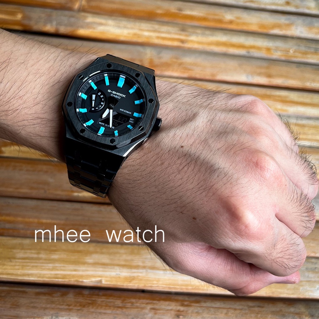 G-Shock Casioak Black Metal Tiffany Blue Dial | Shopee Thailand
