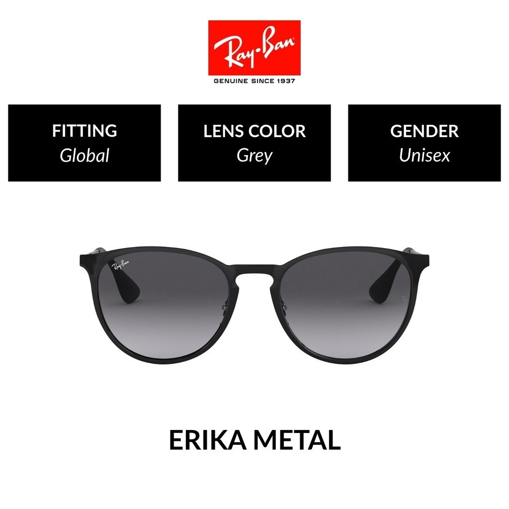 Ray-Ban Erika Metal - RB3539 002/8G-size 54-sunglasses แว่นกันแดด ...