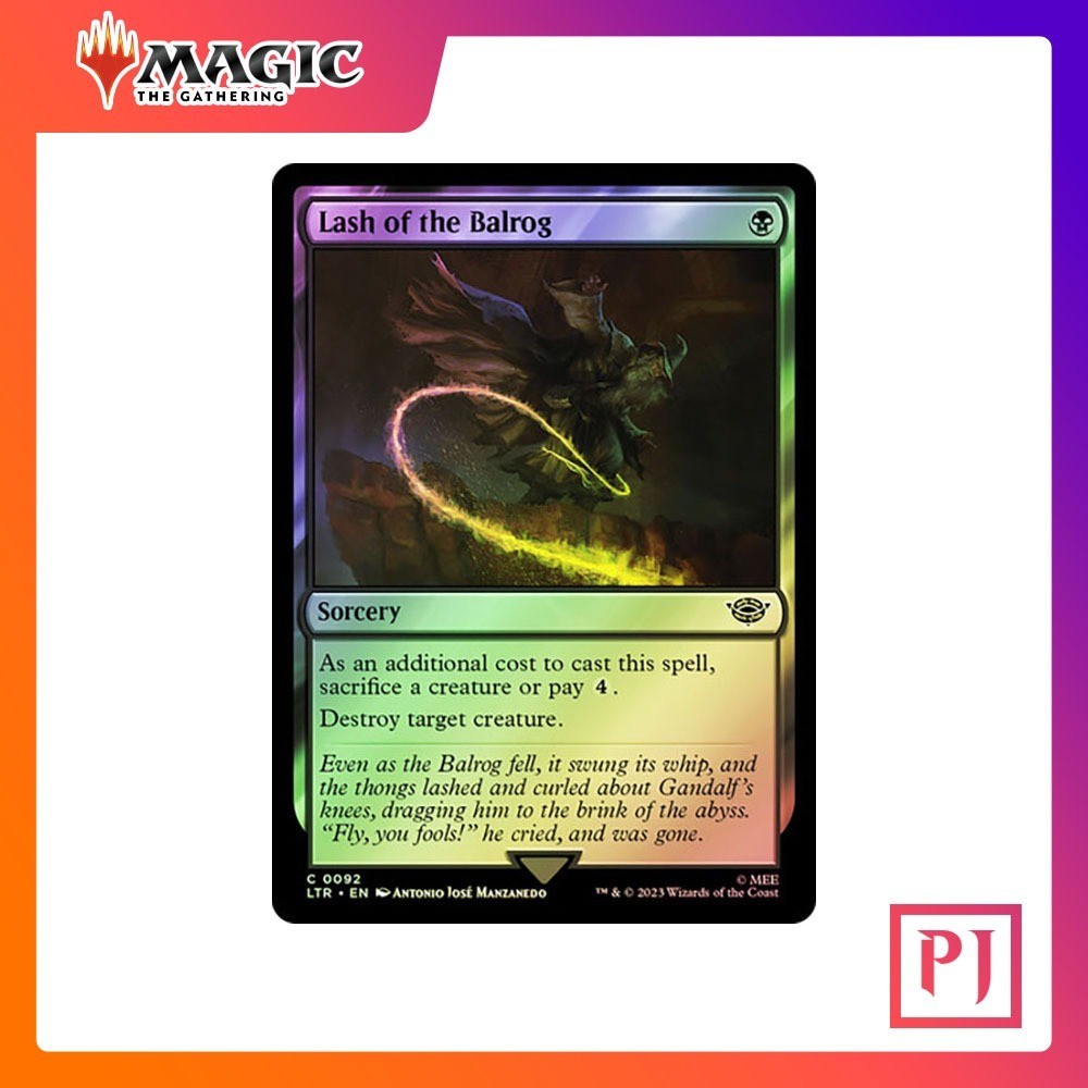 [MTG] Lash of the Balrog [LTR] [BLACK] [COMMON] [FOIL] [ENG] (การ์ดเม ...
