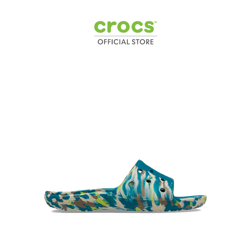 CROCS รองเท้าแตะผู้ใหญ่ CLASSIC CROCS MARBLE SLIDE รุ่น 2068793UF ...