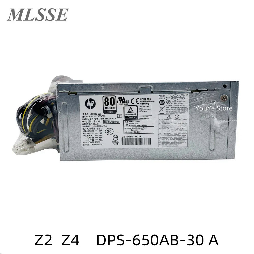 ใหม่สำหรับ HP Z2 Z4 Minitower 650W แหล่งจ่ายไฟ DPS-650AB-30A DPS-650AB-30 A L57253-003 100% ...