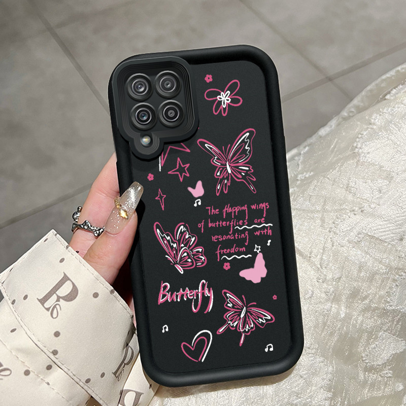 เคสสำหรับ Samsung Galaxy A12 4G A12 5G F12 M12 เคสครอบป้องกันลูกผีเสื้อ ...