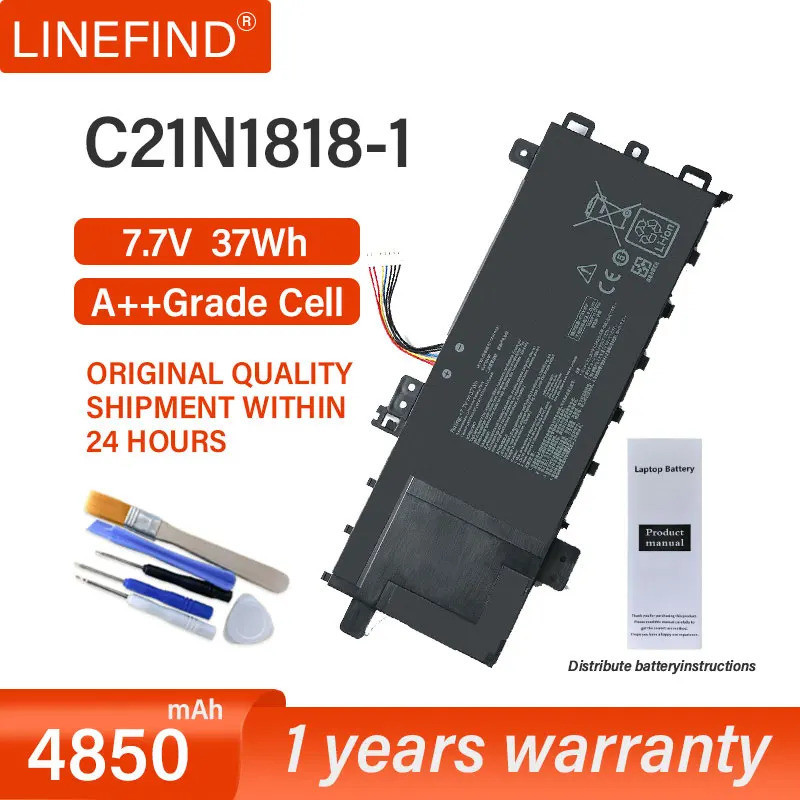 7.7โวลต์32Wh C21N1818แท้ C21N1818-1แบตเตอรี่สำหรับ Asus สำหรับ Vivo ...