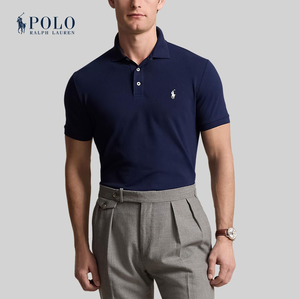 Polo Ralph Lauren เสื้อโปโลผู้ชาย Custom Slim Fit Stretch Mesh Polo Shirt รุ่น MNPOKNI1N823003 ...