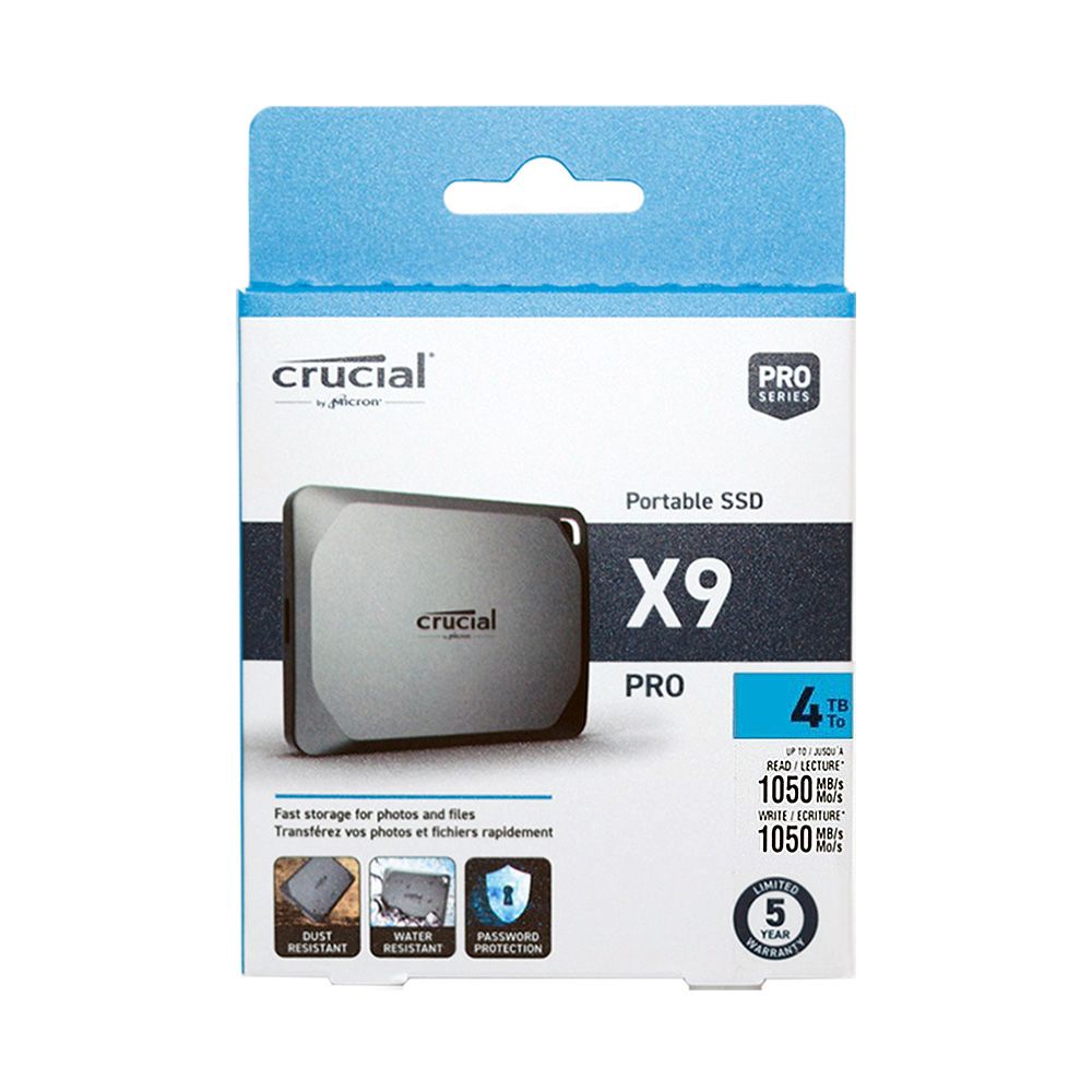 Crucial X9 Pro 4TB USB 3.2 Gen2 Type-C Portable SSD (1050MB/s ...