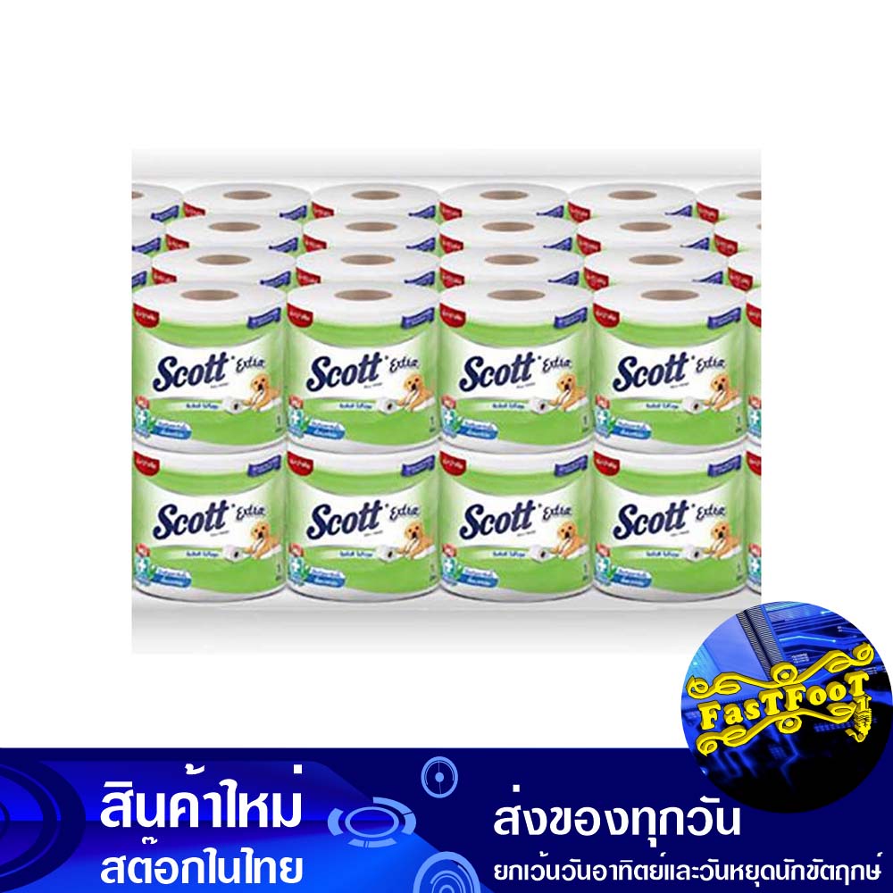 กระดาษชำระ ความยาวมาตรฐาน 48 ม้วน สก๊อตต์ เอ็กซ์ตร้า Scott Extra Toilet ...